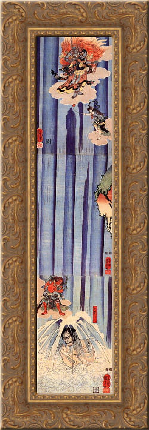 Mongaku Shonin 24x10 Gold Ornate Wood Framed Canvas Art by Utagawa ...