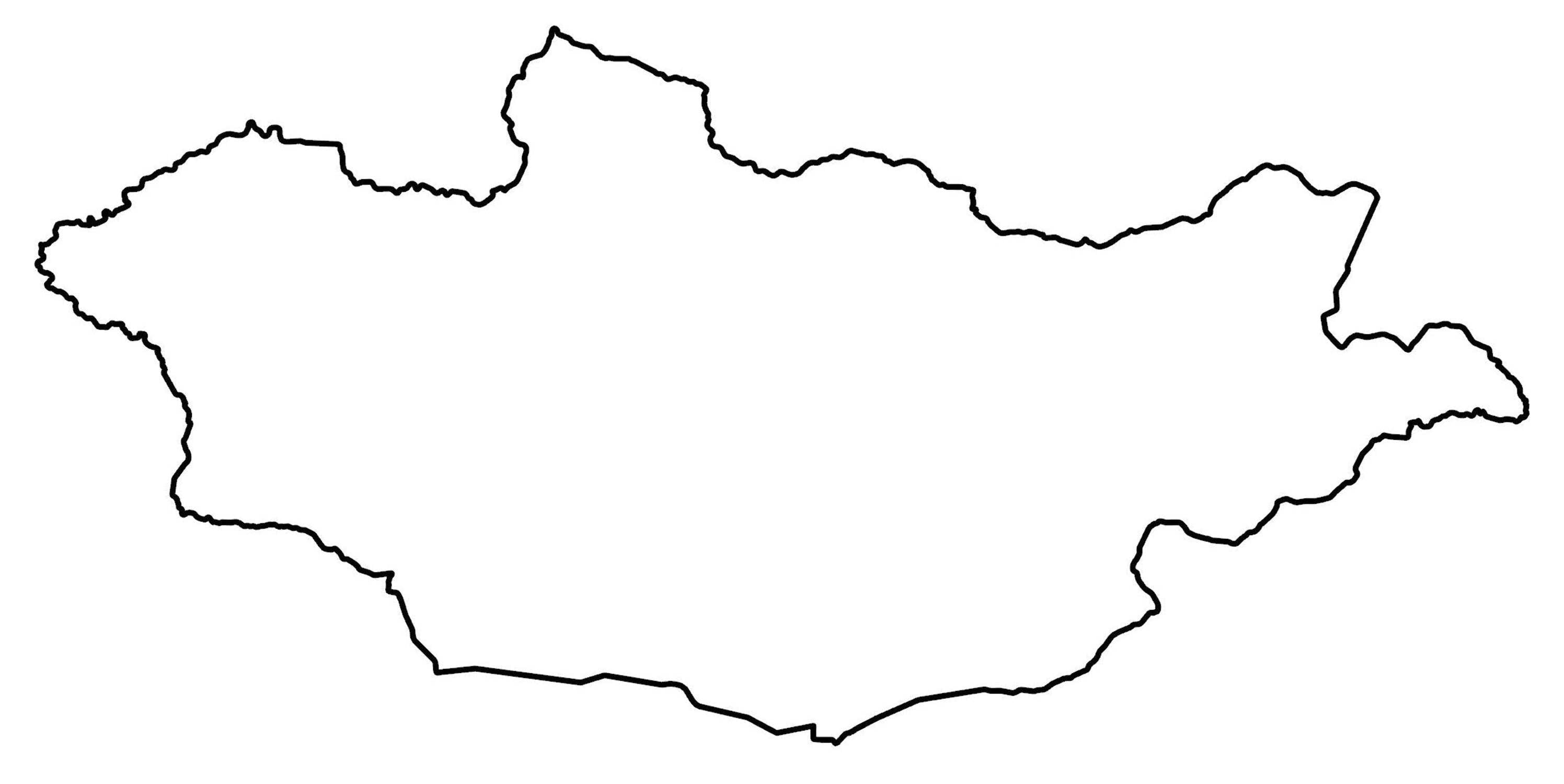 Mongolia Blank Outline Map GLOSSY POSTER PICTURE PHOTO PRINT BANNER ...