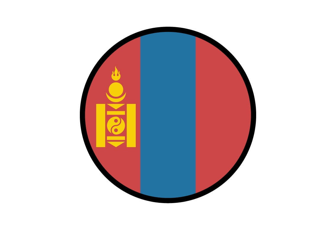Mongolia Flag Circle Sticker Decal 4 inches - 4 inch - Walmart.com