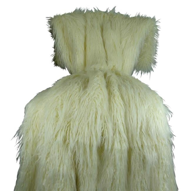 Mongolian Fur Handmade Throw Blanket - Ivory - 80 x 90 in. - Walmart.com