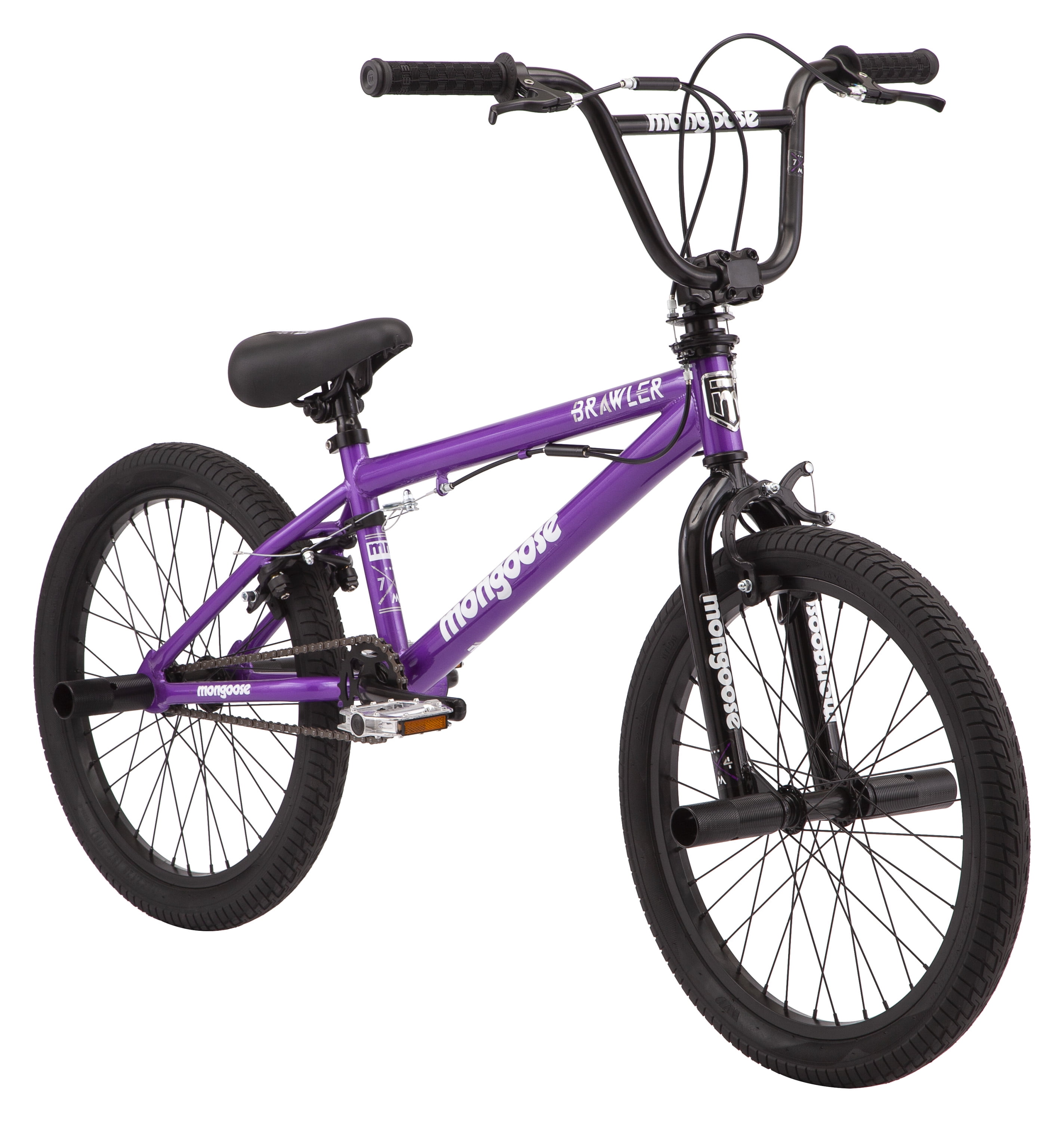 Mongoose Brawler 20" BMX Freestyle Bike, Single Speed, Girls, Purple ...