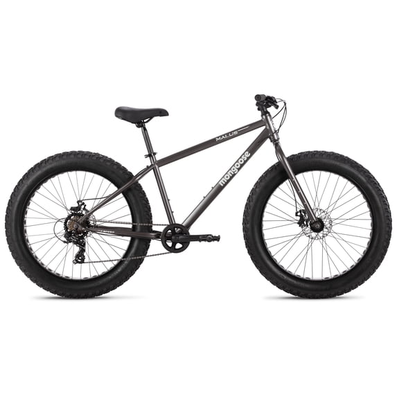 Mongoose Malus Fat Tire Mountain Bike, 26 Inch Wheels, Ages 14+, Gray ...