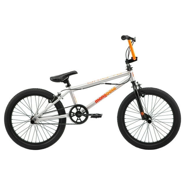 Mongoose Grid 90 Silver BMX Freestyle Bike with 20-Inch Wheels and Single Speed Drive - Walmart.com