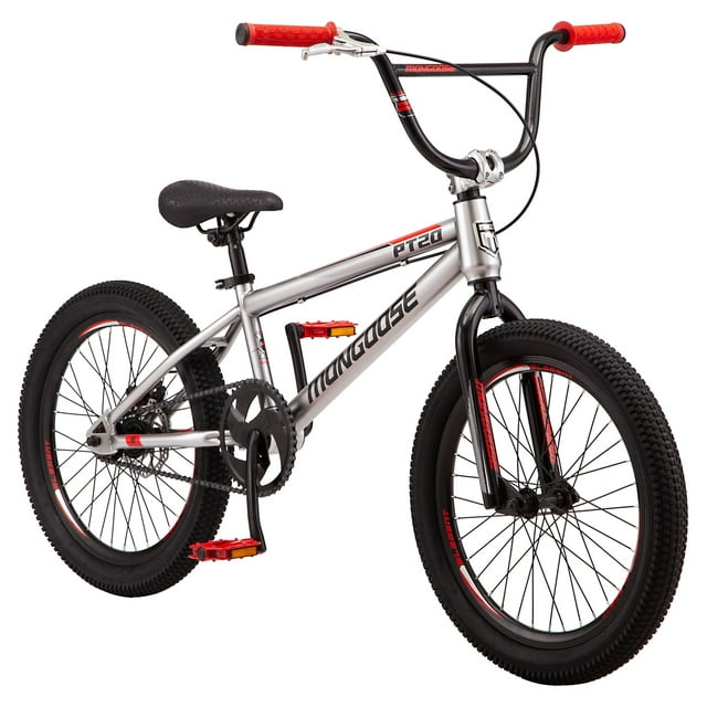Mongoose PT20 Kids BMX Bike, 20 Inch, Single Speed, Silver / Black - Walmart.com