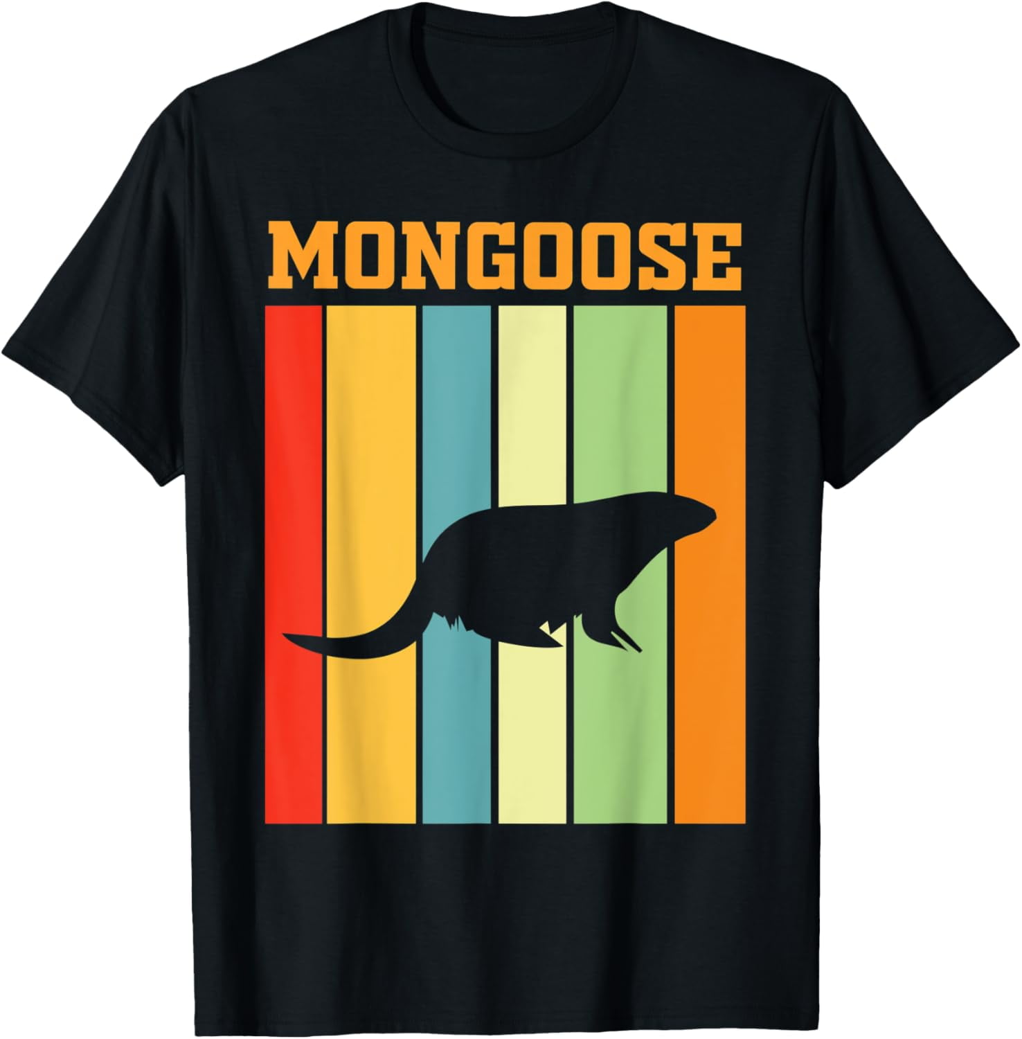 Mongoose Shadow silhouette in Retro Colors T-Shirt men and women can ...