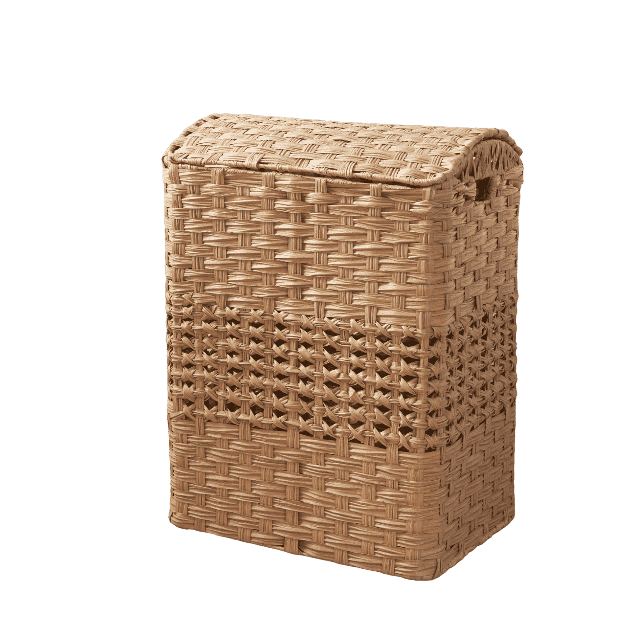 Monica Rectangular Woven Resin Wicker Brown Laundry Hamper - Walmart.com
