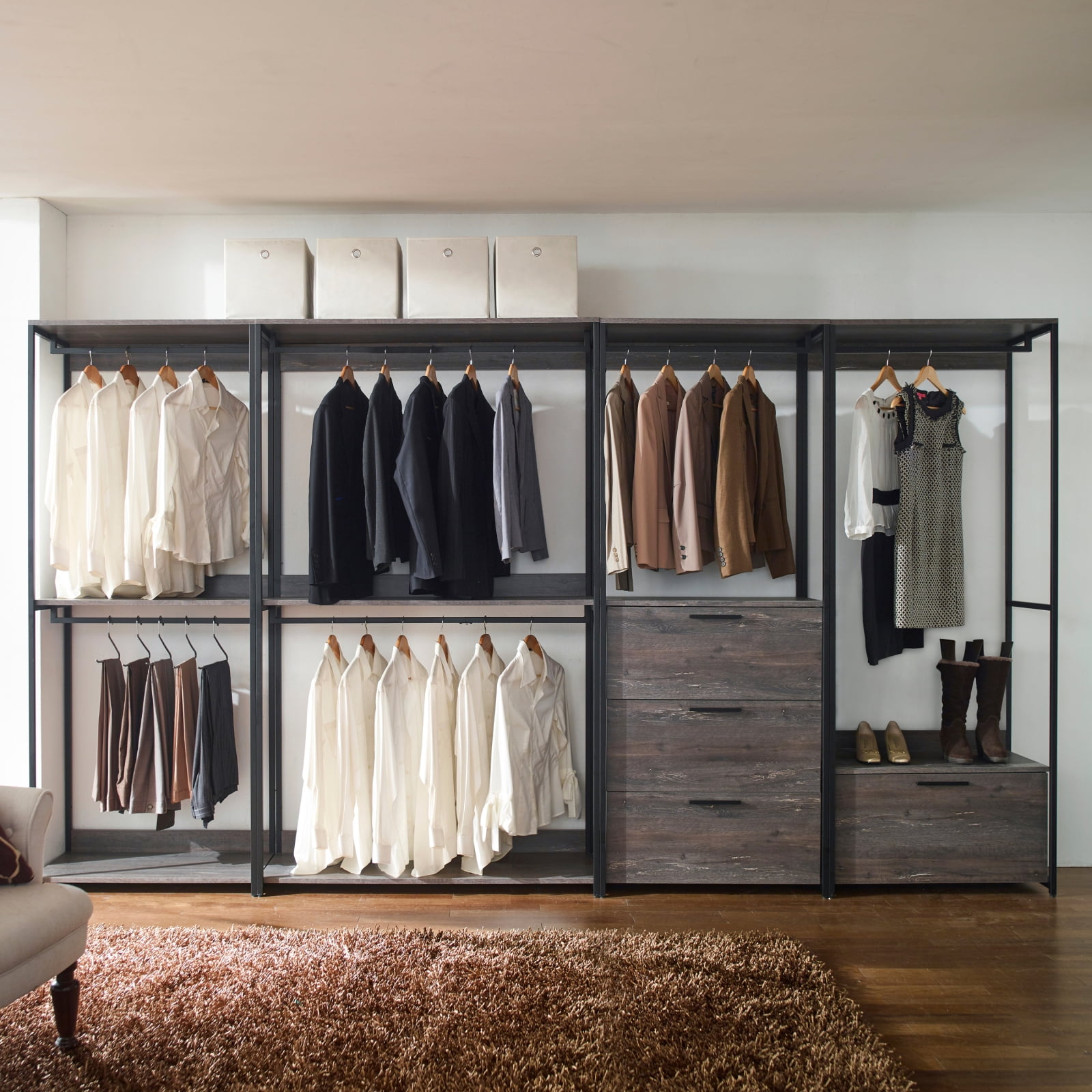 Monica Wood Walk-in Closet System 00061 - Walmart.com