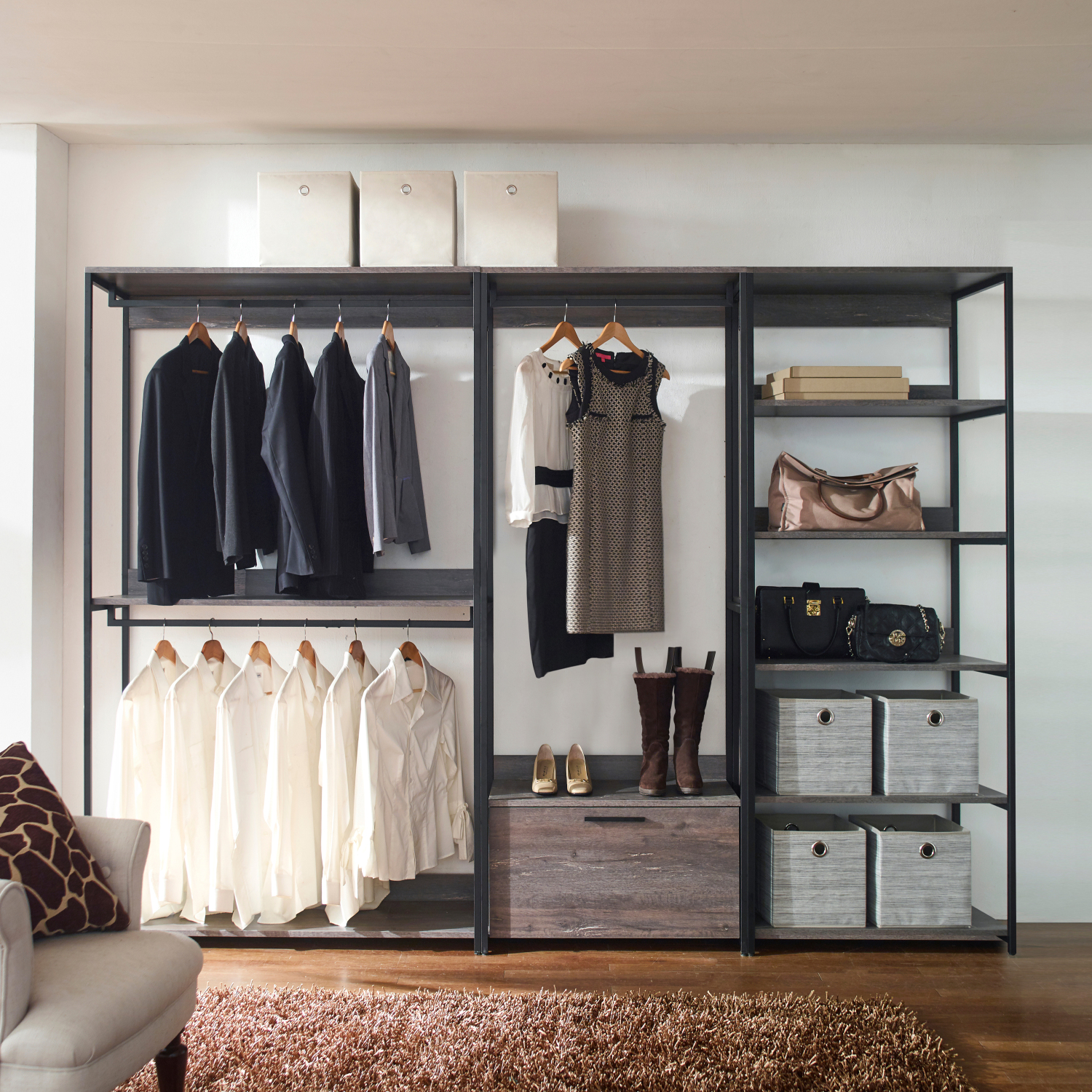 Monica Wood Walk-in Closet System - Walmart.com
