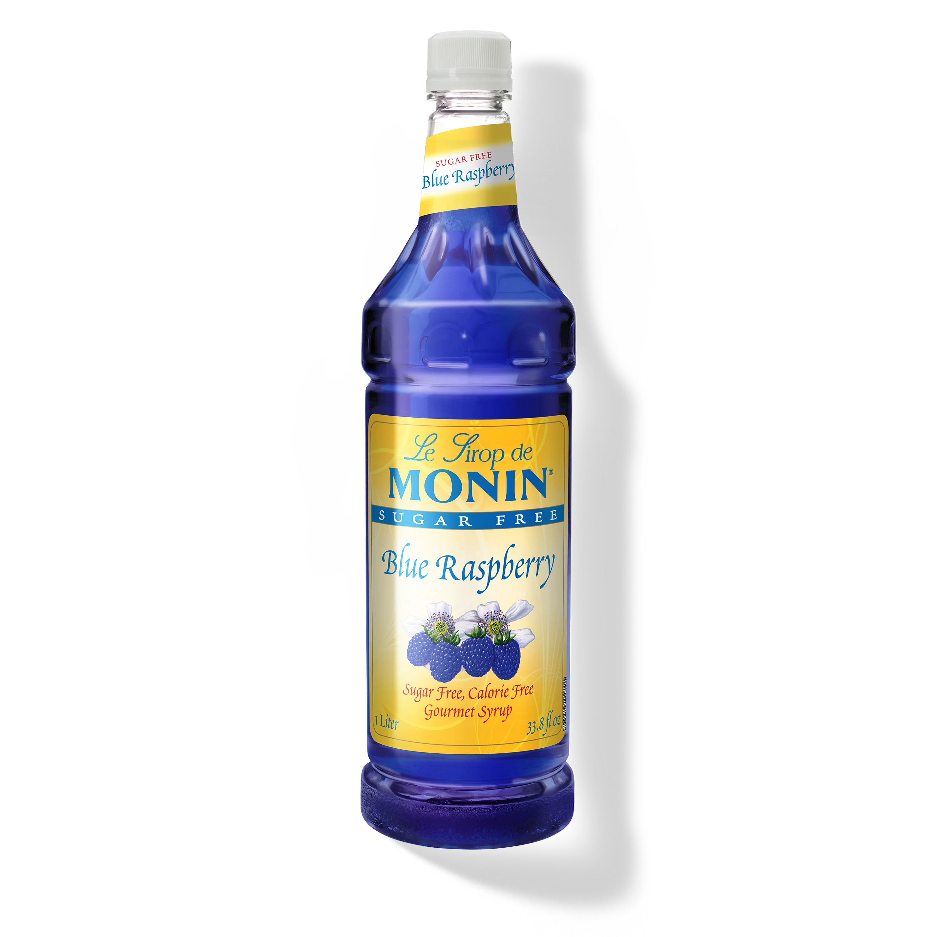Monin 1 Liter Premium Sugar Free Blue Raspberry Flavoring Syrup Plastic ...