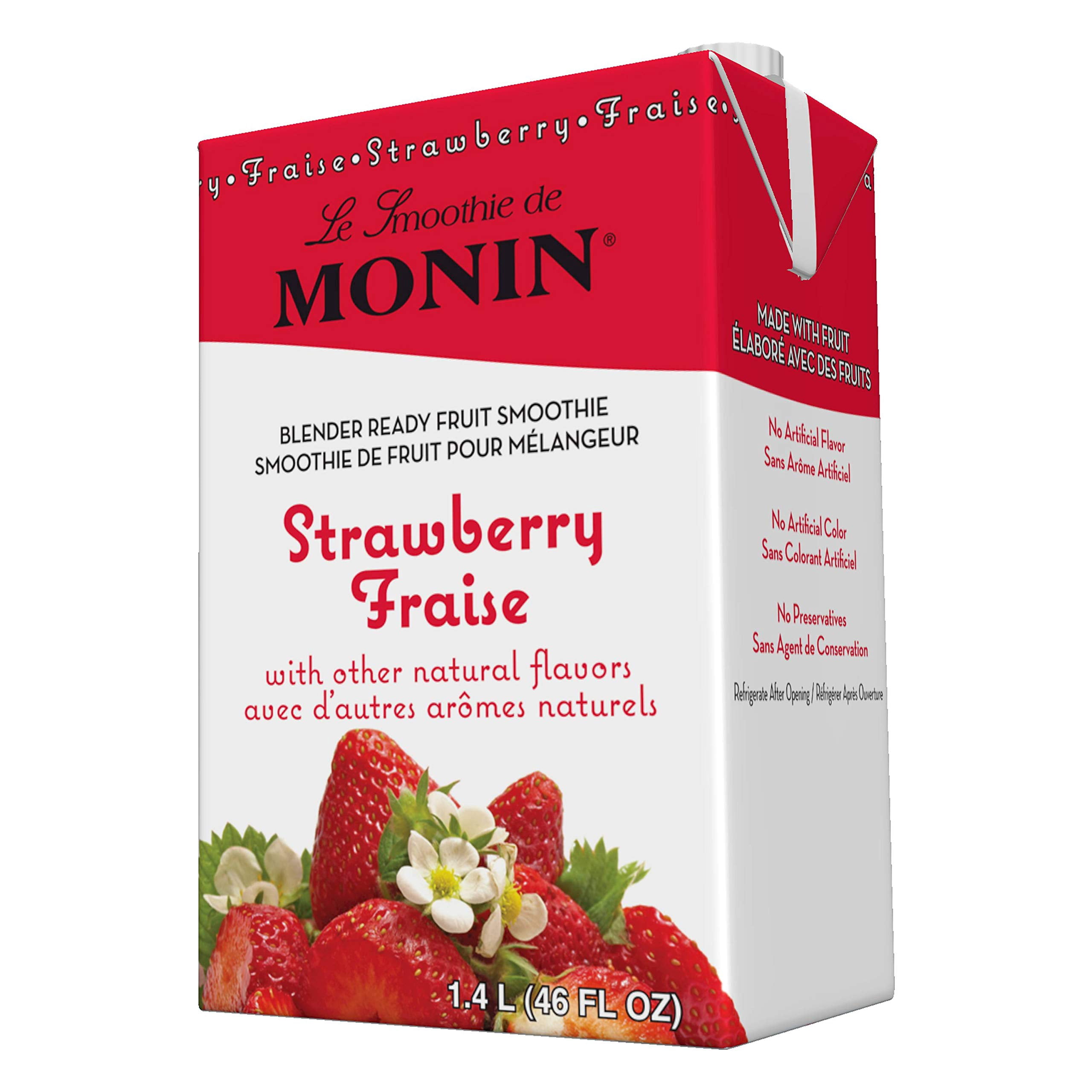 Monin Blender Ready Strawberry Fruit Smoothie Mix, 46 Ounce - 6 per ...
