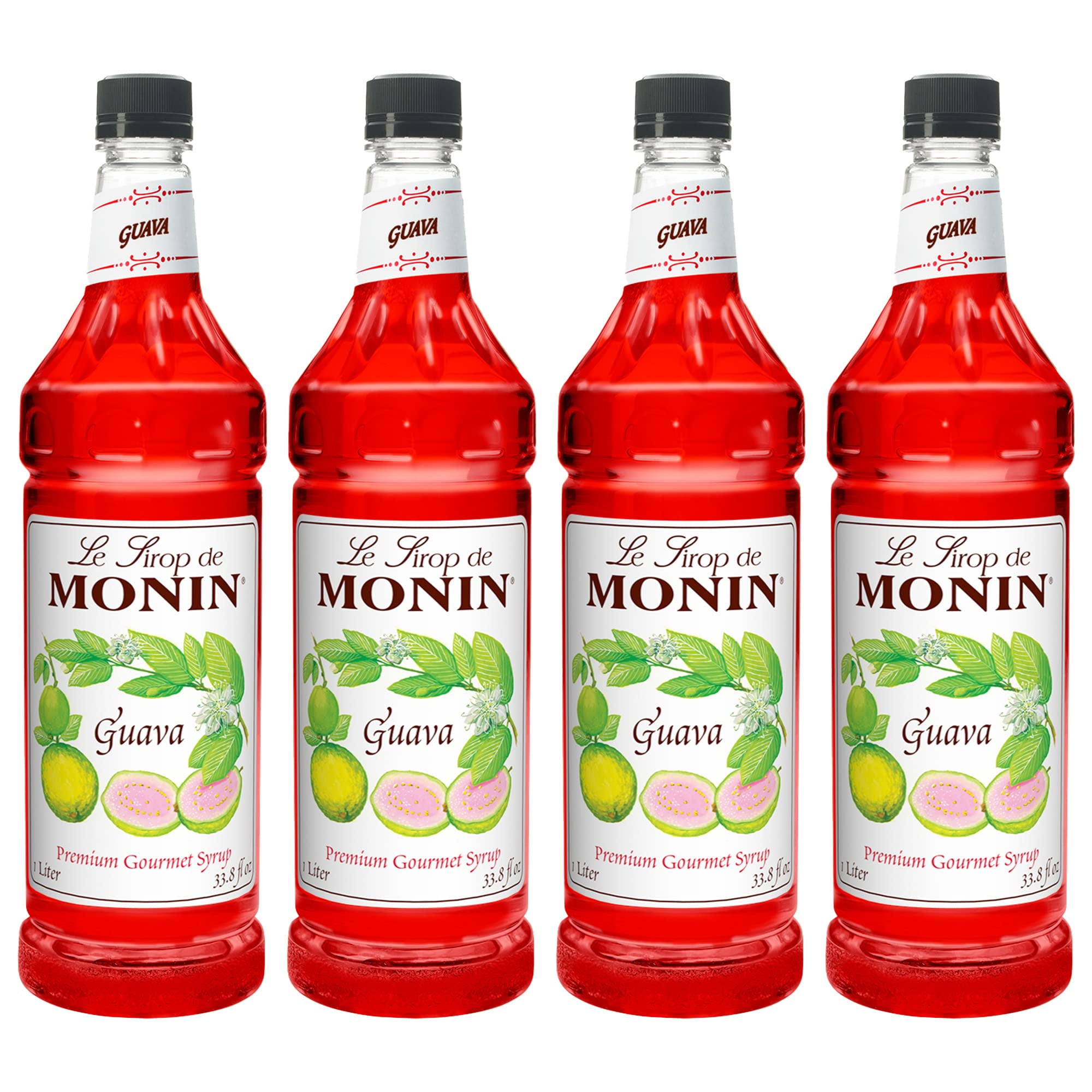 Monin Flavored Syrup, Guava, 33.8-Ounce Plastic Bottles (Pack of 4 ...