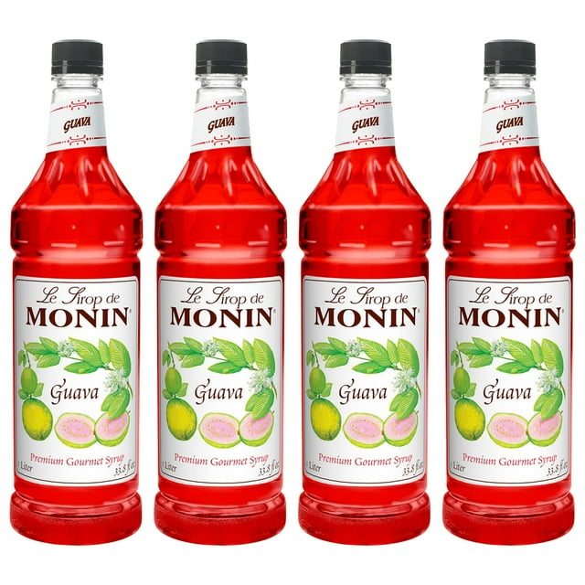 Monin Flavored Syrup, Guava, 33.8-Ounce Plastic Bottles (Pack of 4 ...