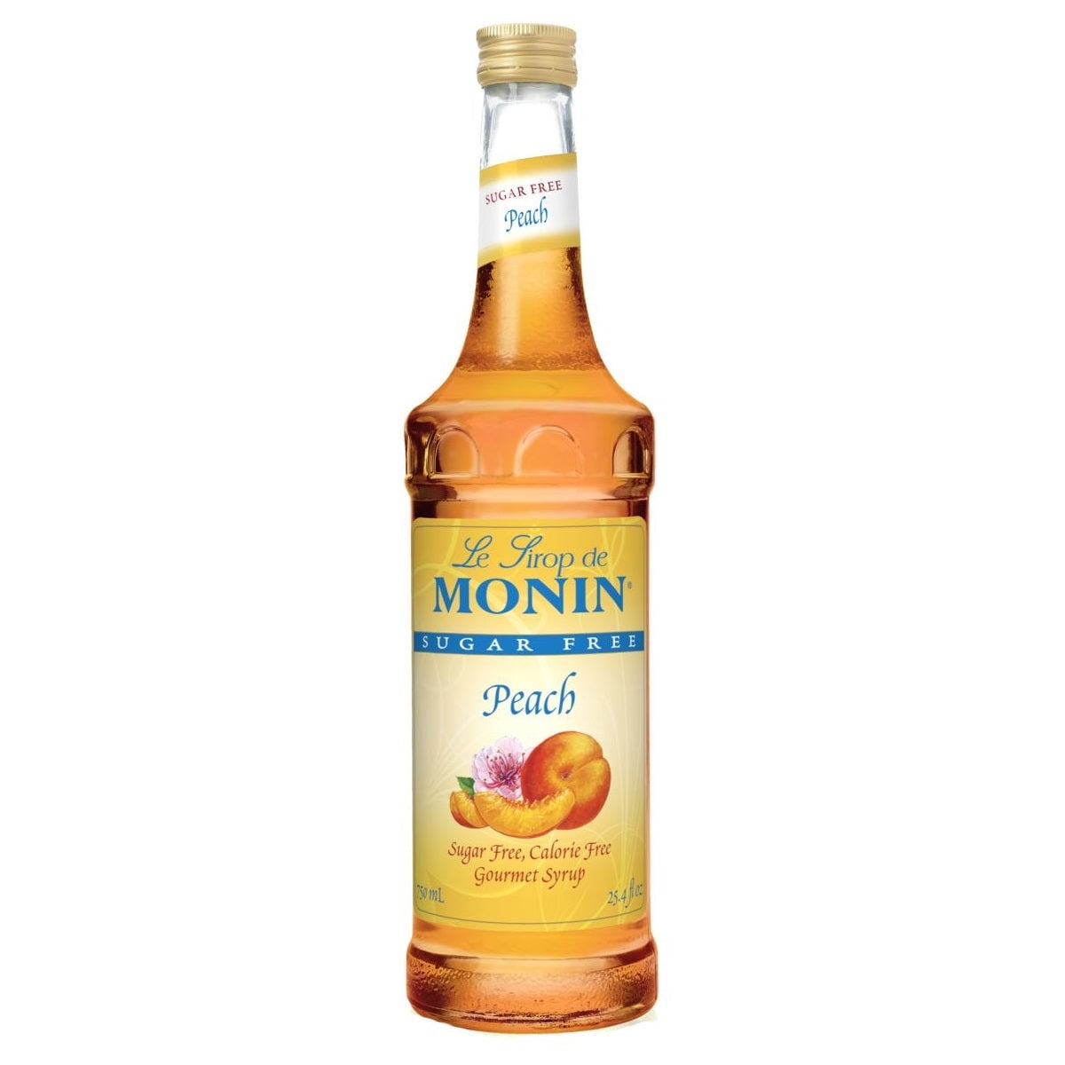Monin Sugar-Free Peach Flavored Syrup, 1 Liter, 338 fl. oz Plastic ...