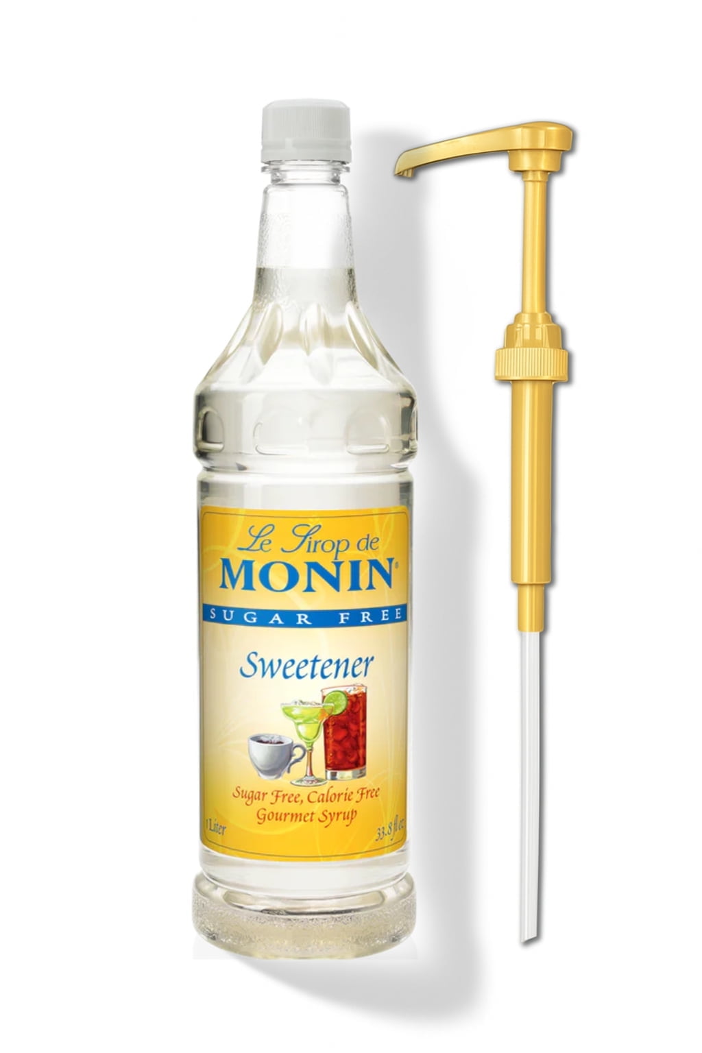 Monin Sugar Free Sweetener Syrup, 1 Liter Plastic Bottle + Gold Pump ...