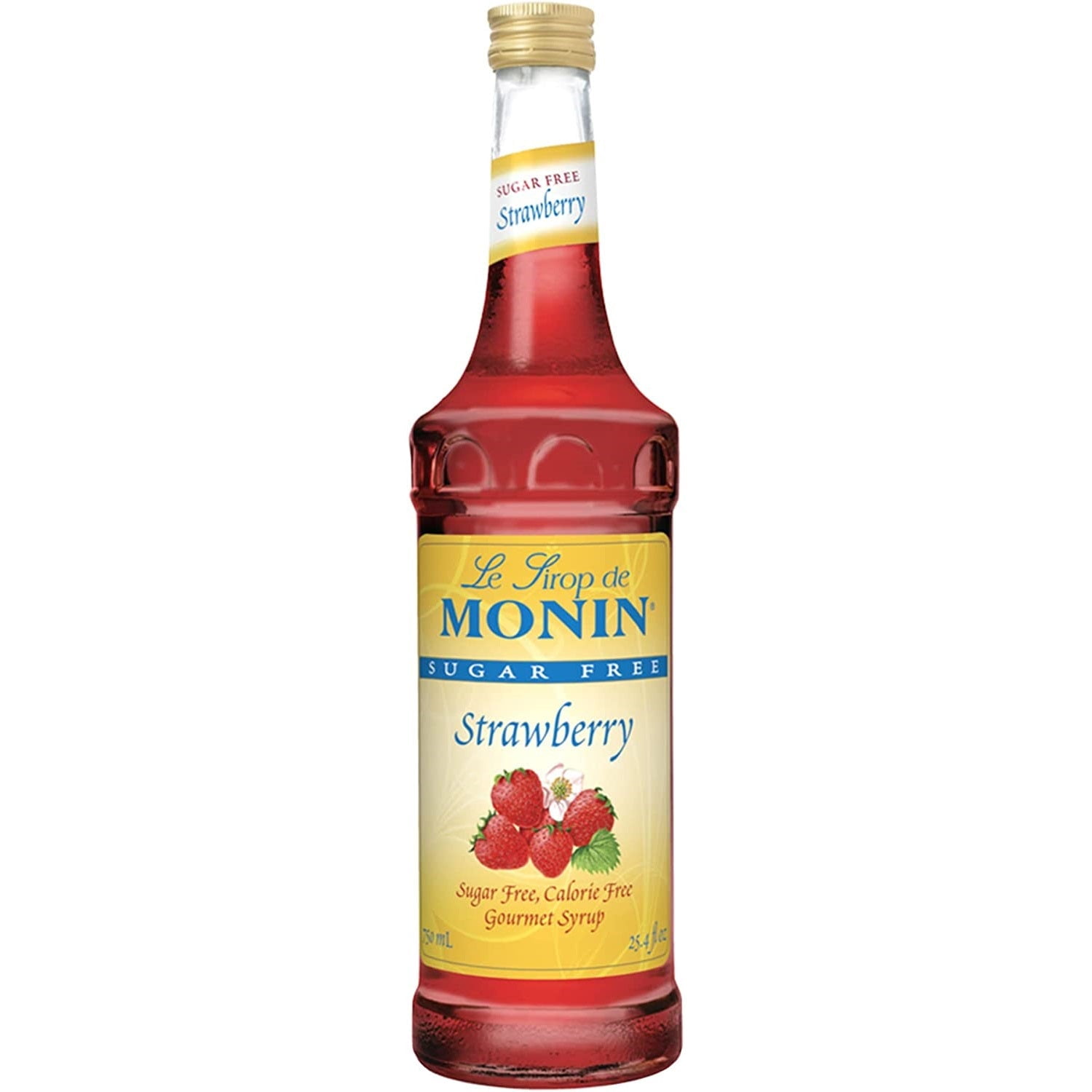 Monin Sugar-Free Strawberry Syrup, 750ml, Zero Calories, Vegan, Gluten ...