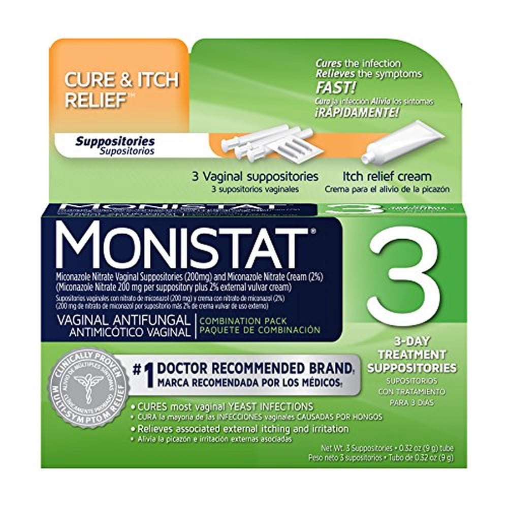 Monistat 3, 3-Day Vaginal Antifungal Dual Action Treatment System - 1 ...
