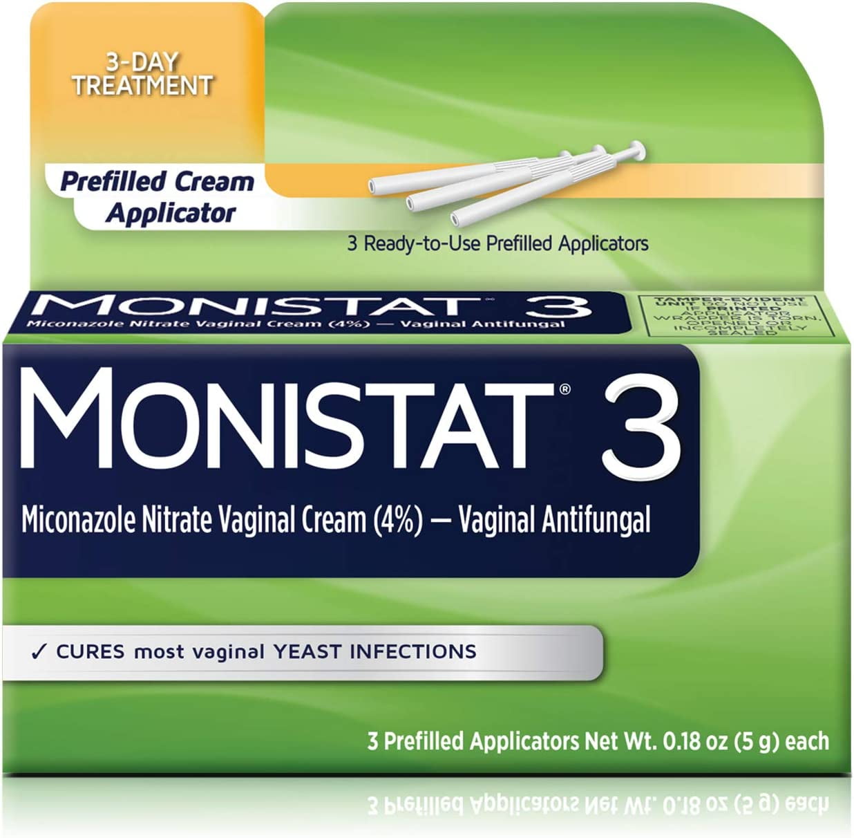 Monistat 3-Day Yeast Infection Treatment Pre-Filled Cream Applicators ...