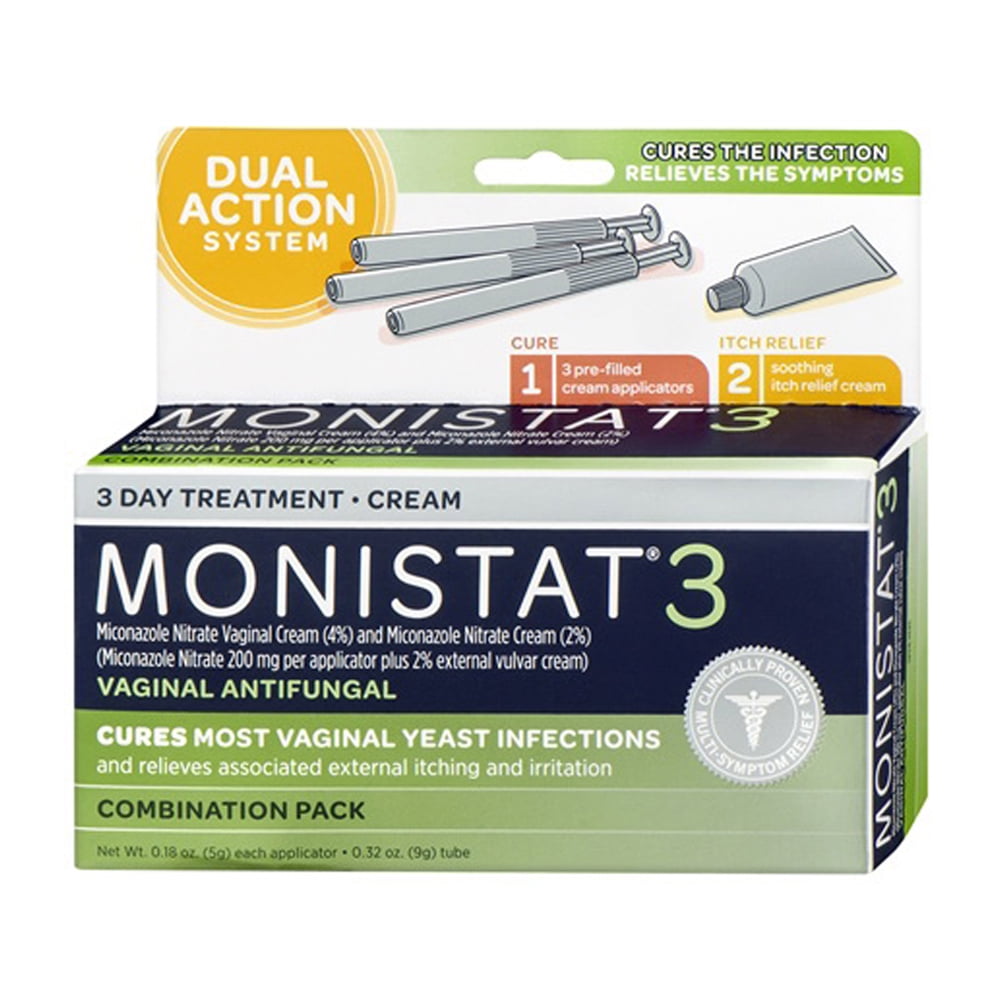 Monistat 3 Vaginal Antifungal Three-Day Treatment Cream Kit - 1 Ea, 3 ...
