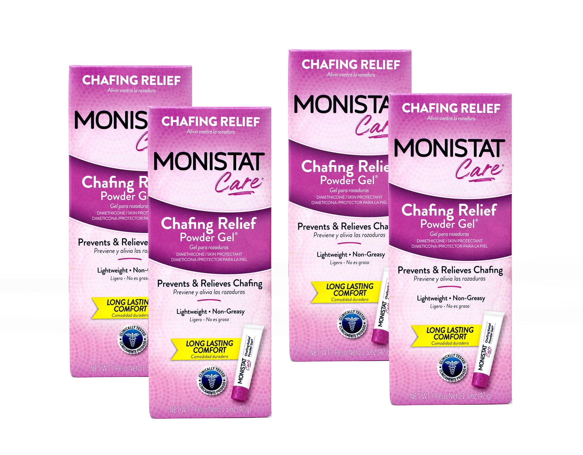 Monistat Chafing Relief Powder Gel, Soothing Irritation, 1.5oz, 4-Pack ...