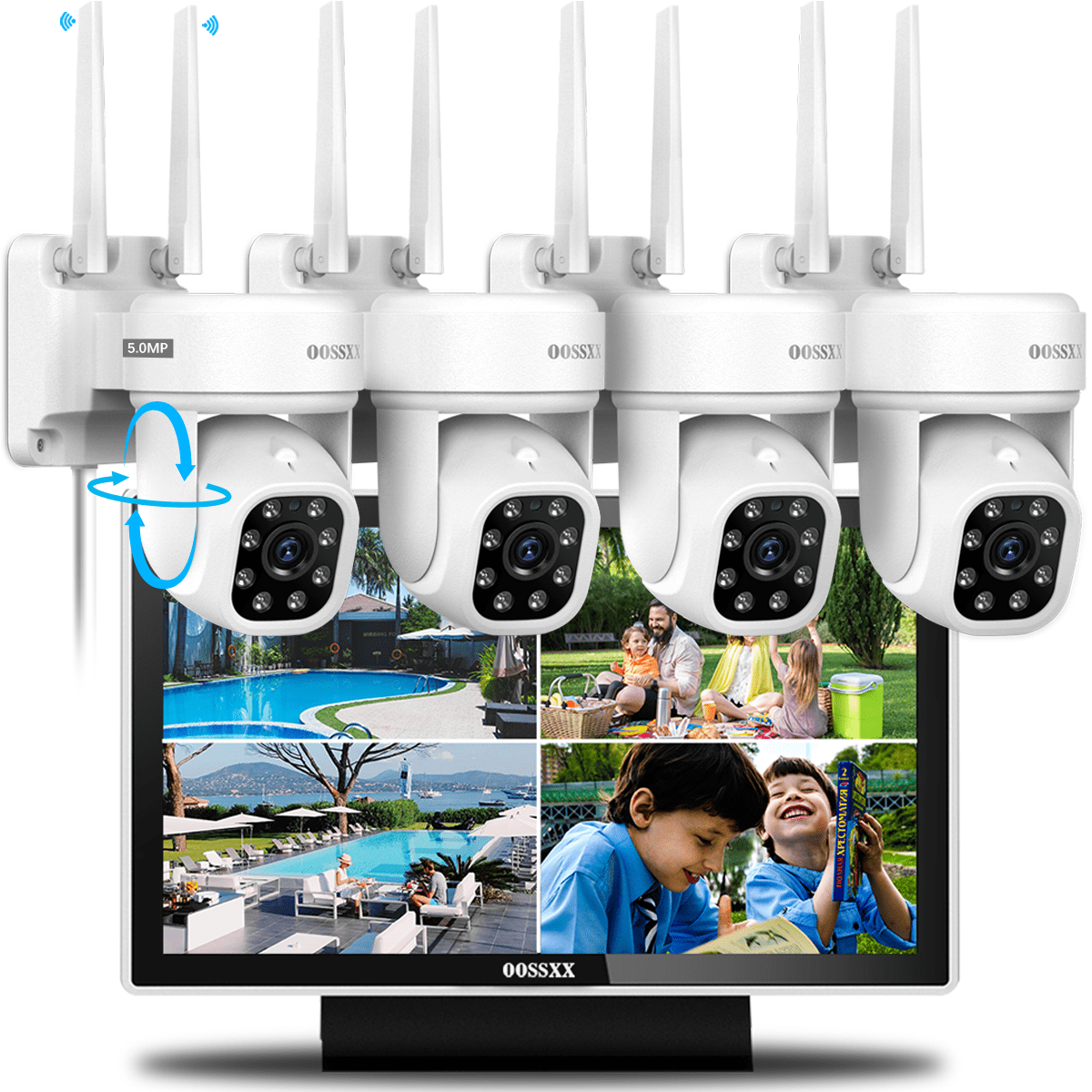 {Monitor All-in-One & 2-Way Audio} 5MP Outdoor Wireless PTZ Security ...
