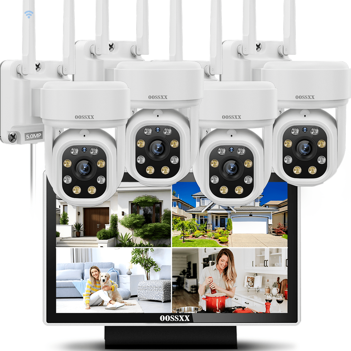 {Monitor All-in-One & 2-Way Audio} 5MP Outdoor Wireless PTZ Security ...