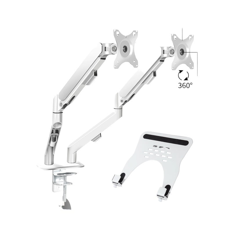 Monitor Arm + Laptop Holder, Full Motion Stand For 10-16" Laptops And ...