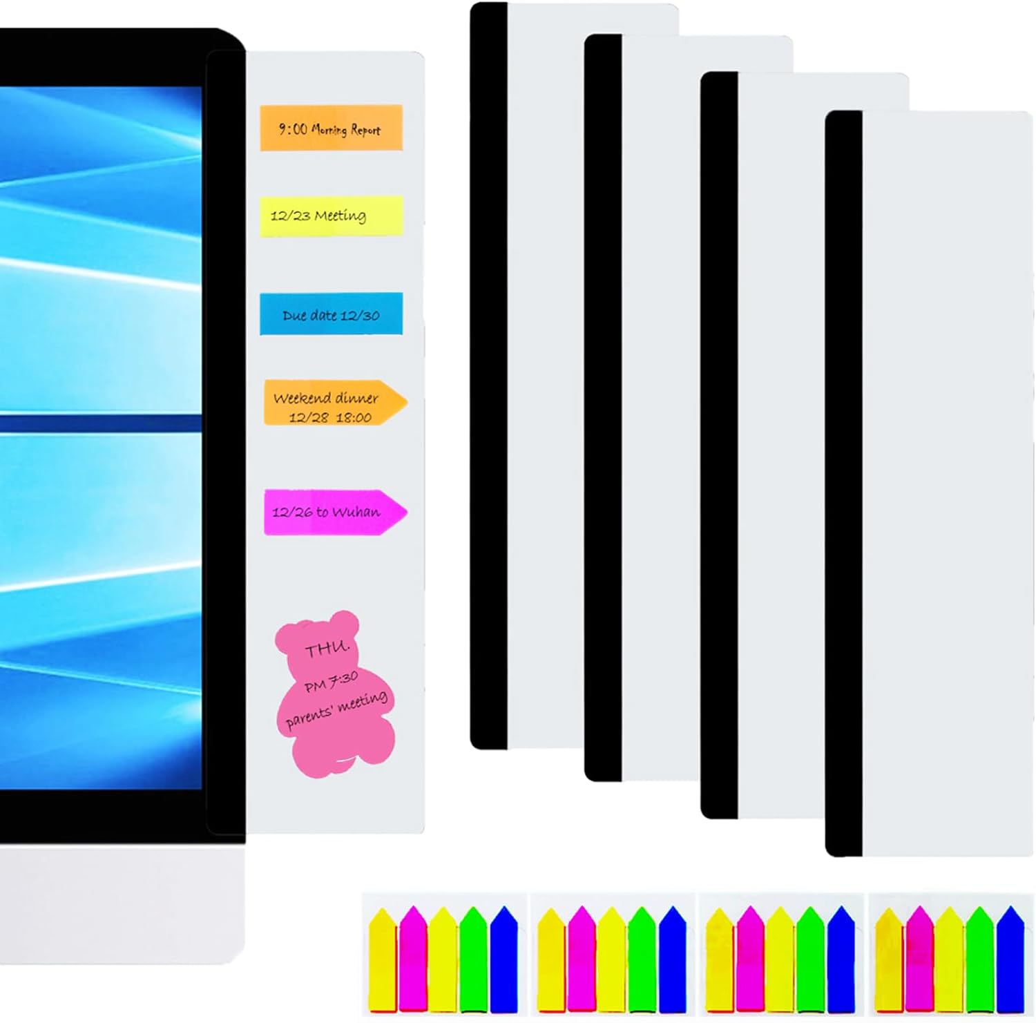 Monitor Memo Board,4 Pieces Computer Monitor Message Board Acrylic ...