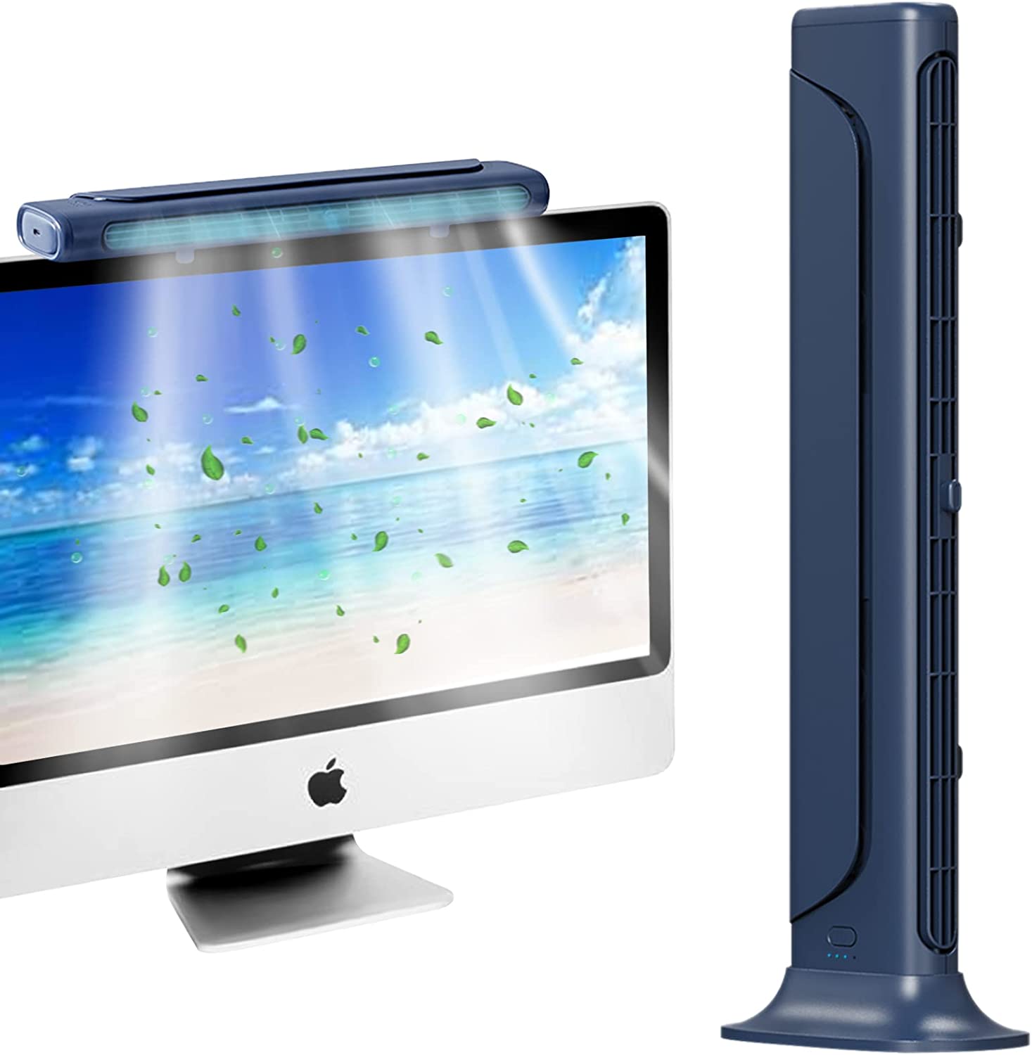 Monitor Screen Fan, Bladeless Office Desk Tower Standing Fan Bar for ...