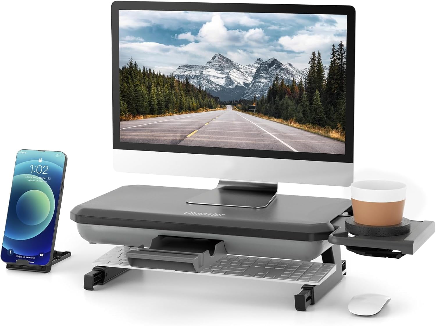 Monitor Stand Adjustable Height Computer Monitor Riser with Storage ...