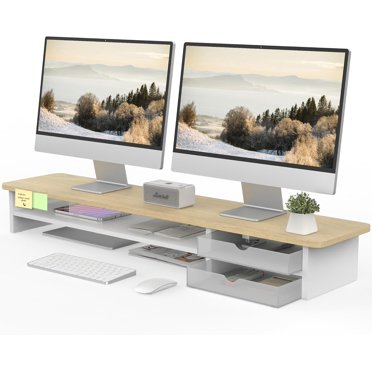 Fenge Acrylic Monitor Stand Riser, 43.1 inch Clear Dual Acrylic ...