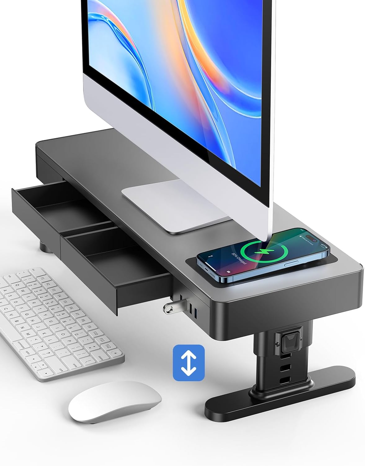 Monitor Stand Heights Adjustable, Computer Riser with Auto Phone ...