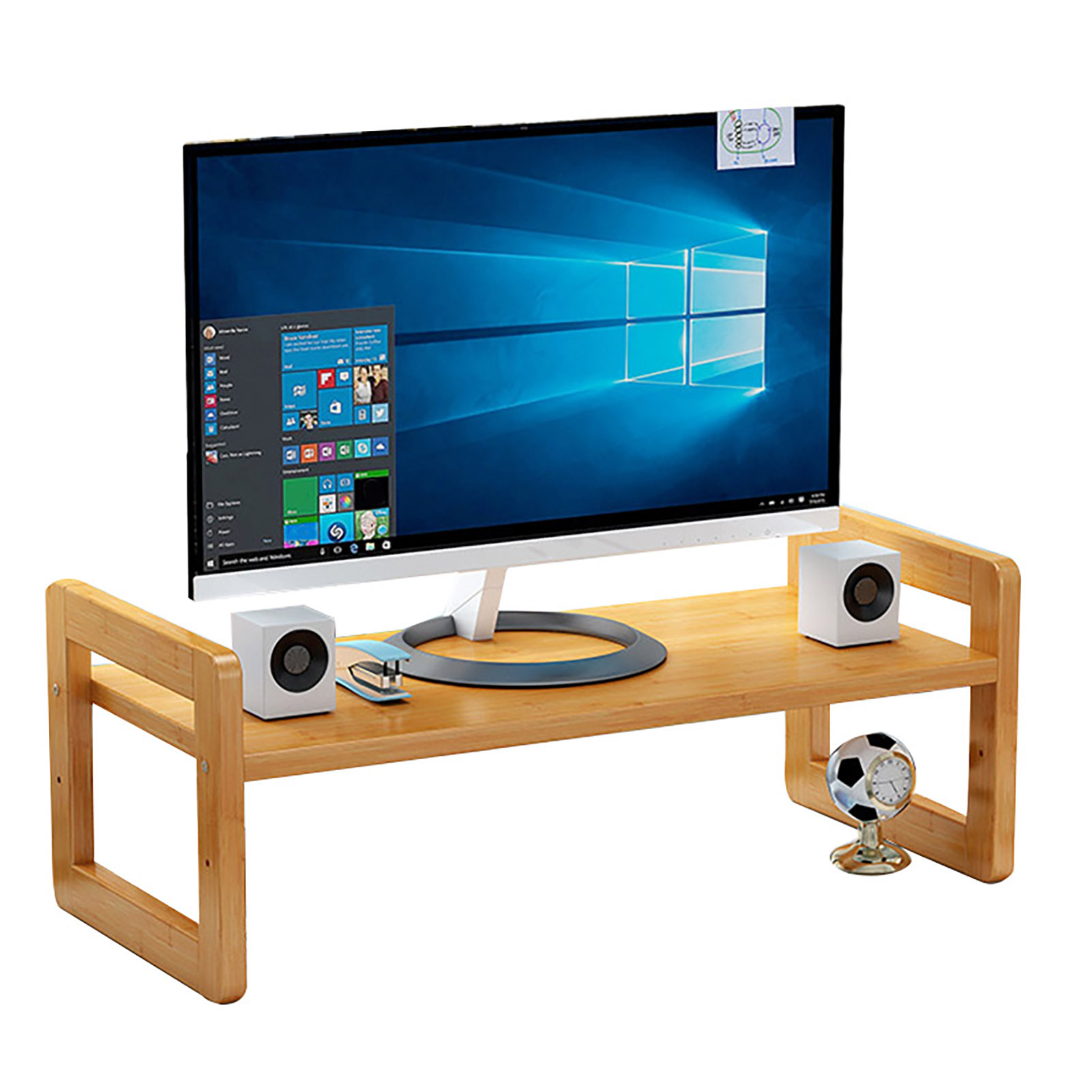 Monitor Stand Riser Computer Wood Desk Organizer with Shelf Strong Load ...