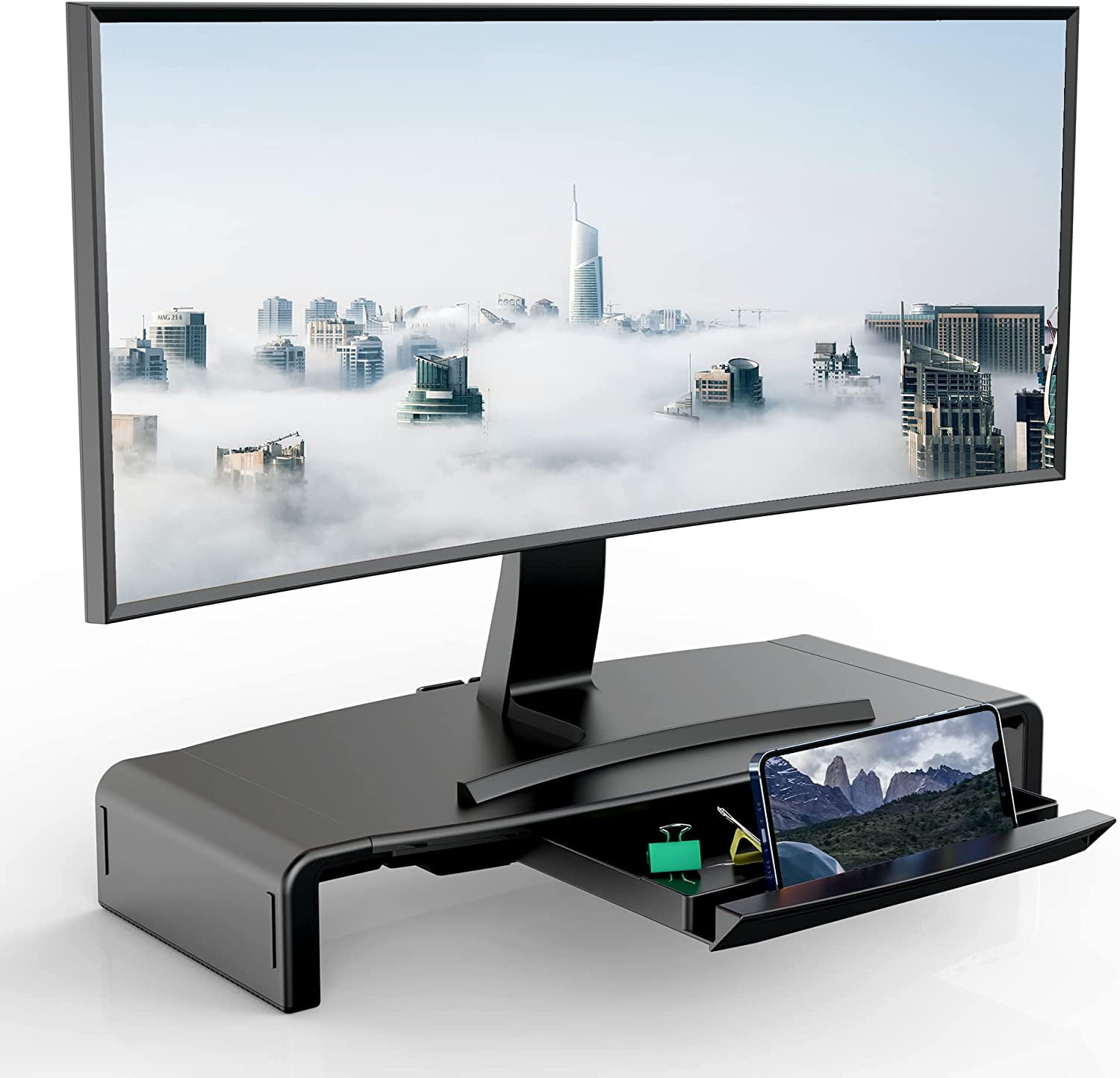 Monitor Stand Riser, Foldable Computer Laptop Riser Shelf with ...