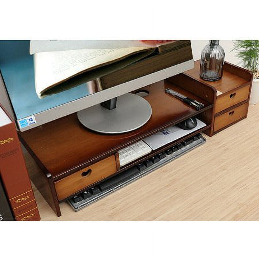 Monitor Stand Riser Wooden Computer Desk Organizer Stand Ergonomic PC ...