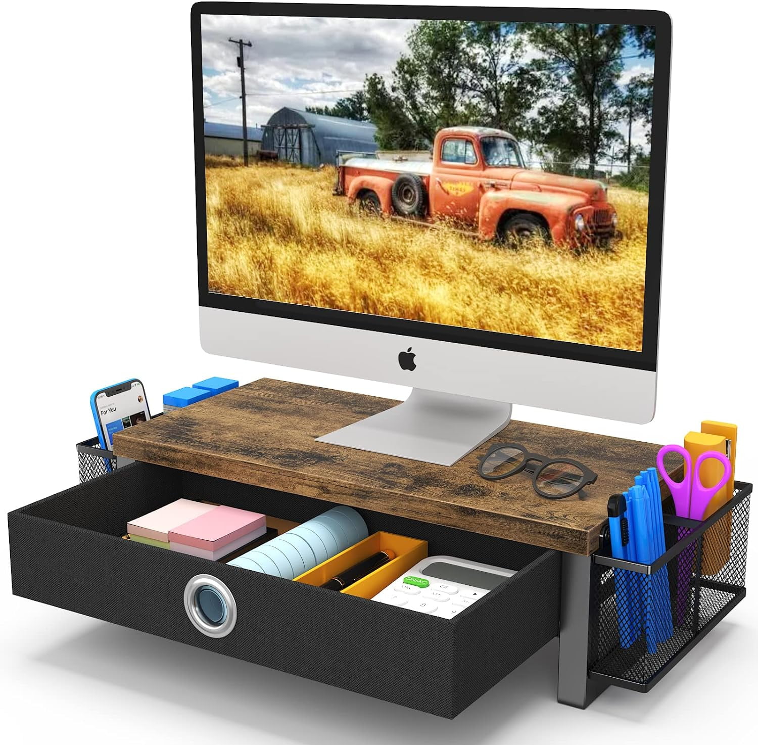 Monitor Stand Riser with Storage, Desktop Computer Monitor Stand, Multi ...