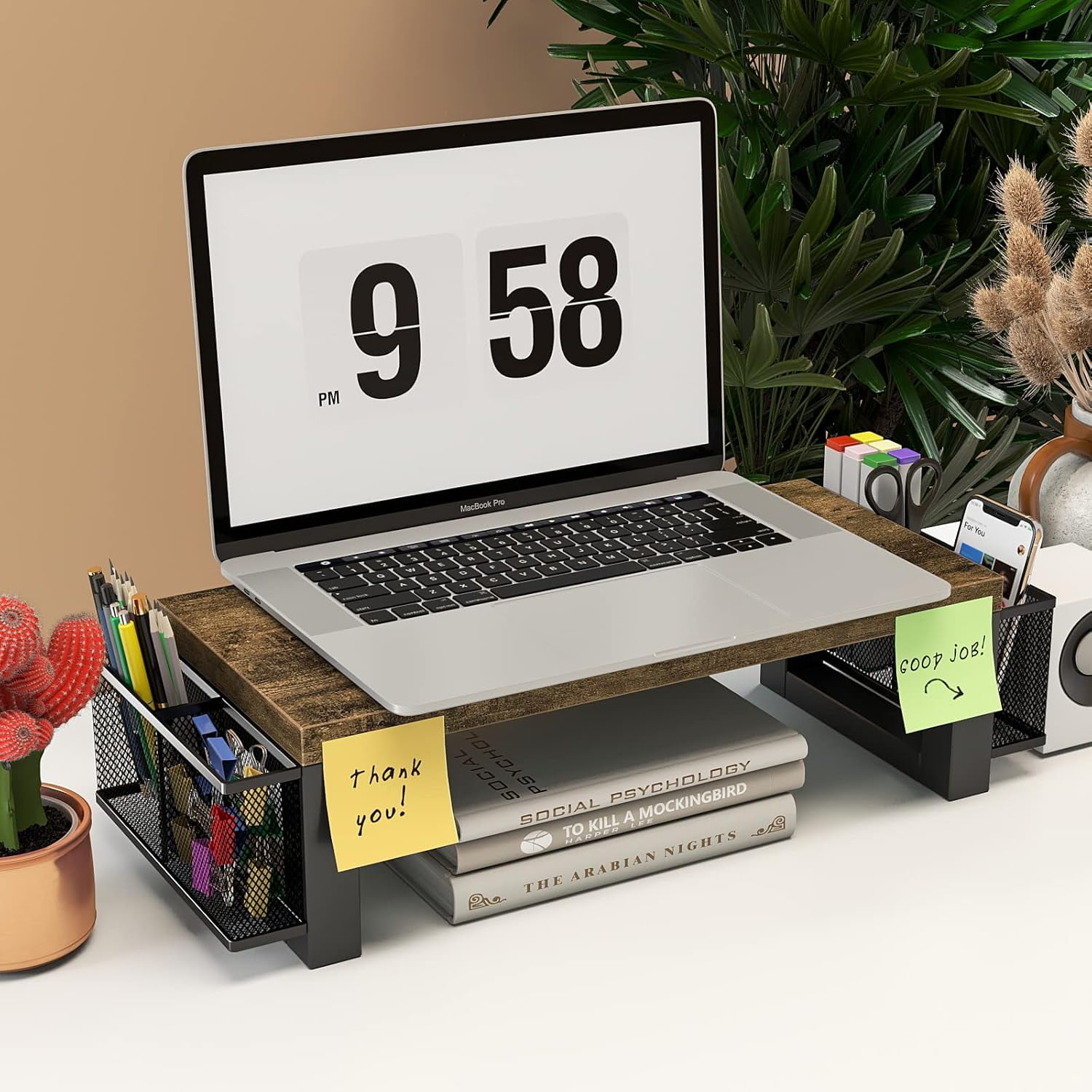 Monitor Stand Riser with Storage, Desktop Computer Monitor Stand, Multi ...