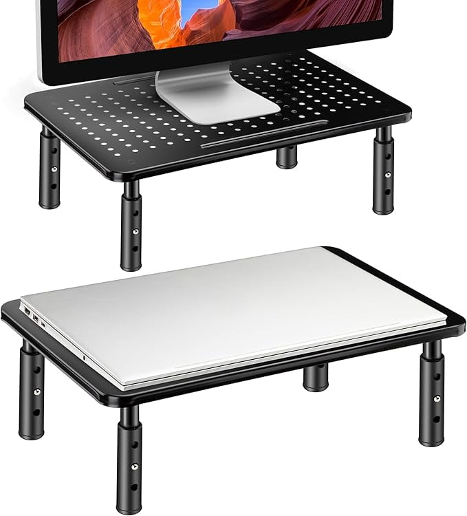 Monitor Stand Risers for 2 Monitors, 3 Height Adjustable Monitor Stand ...