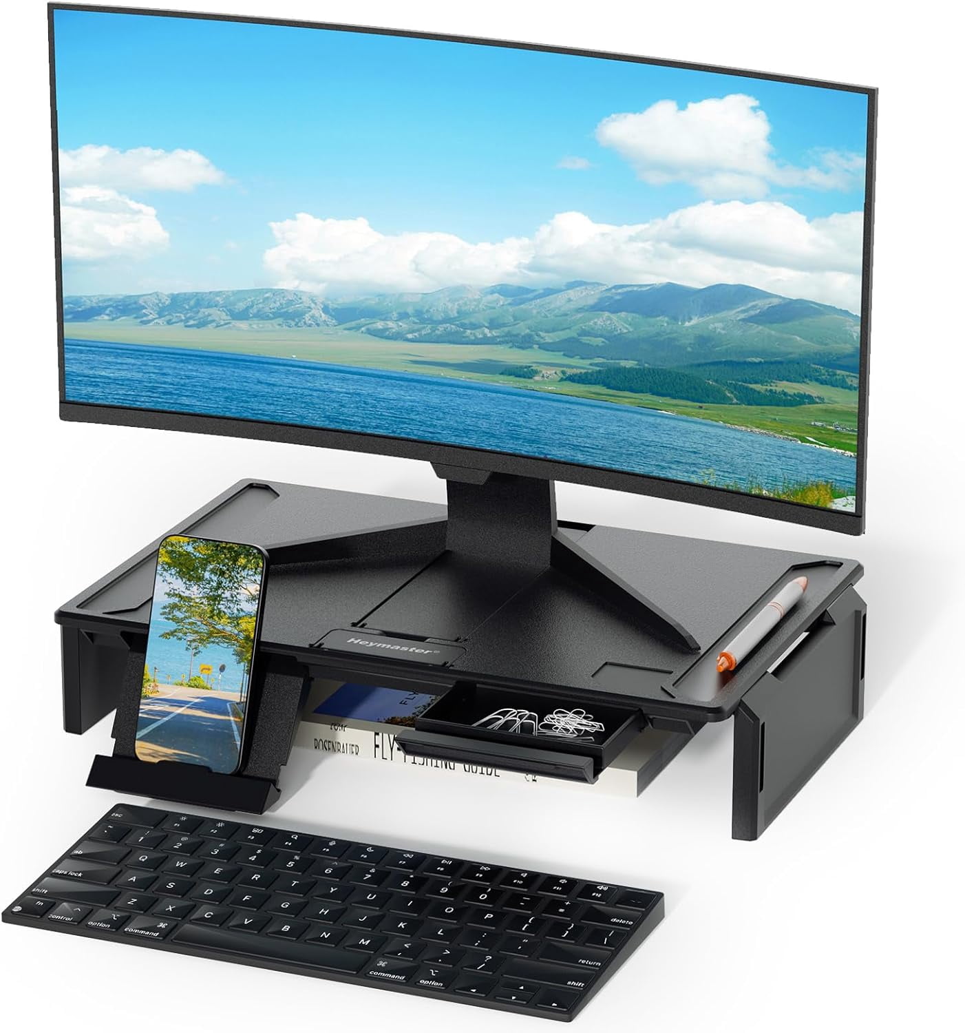 Monitor Stand for Desk, 2-IN-1 Foldable Laptop Stand, Computer Monitor ...