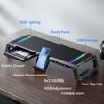 Monitor Stand with RGB Light and 4 USB Ports, Computer Riser with ...