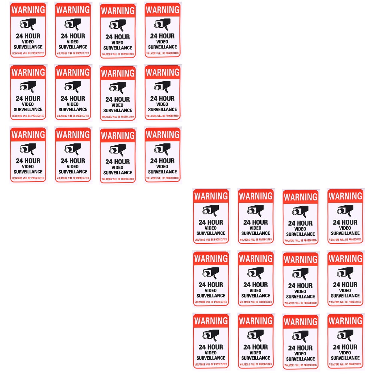 Monitor Warning Stickers Video Surveillance Sign 24 Hour for Window ...