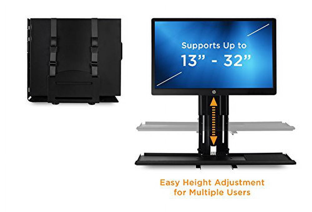 Monitor and Keyboard Wall Mount with CPU Holder, Height Adjustable ...