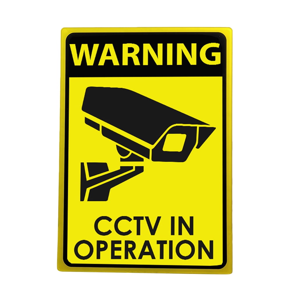 Monitoring Warning Signs Sticker Acrylic Video Surveillance Pro ...