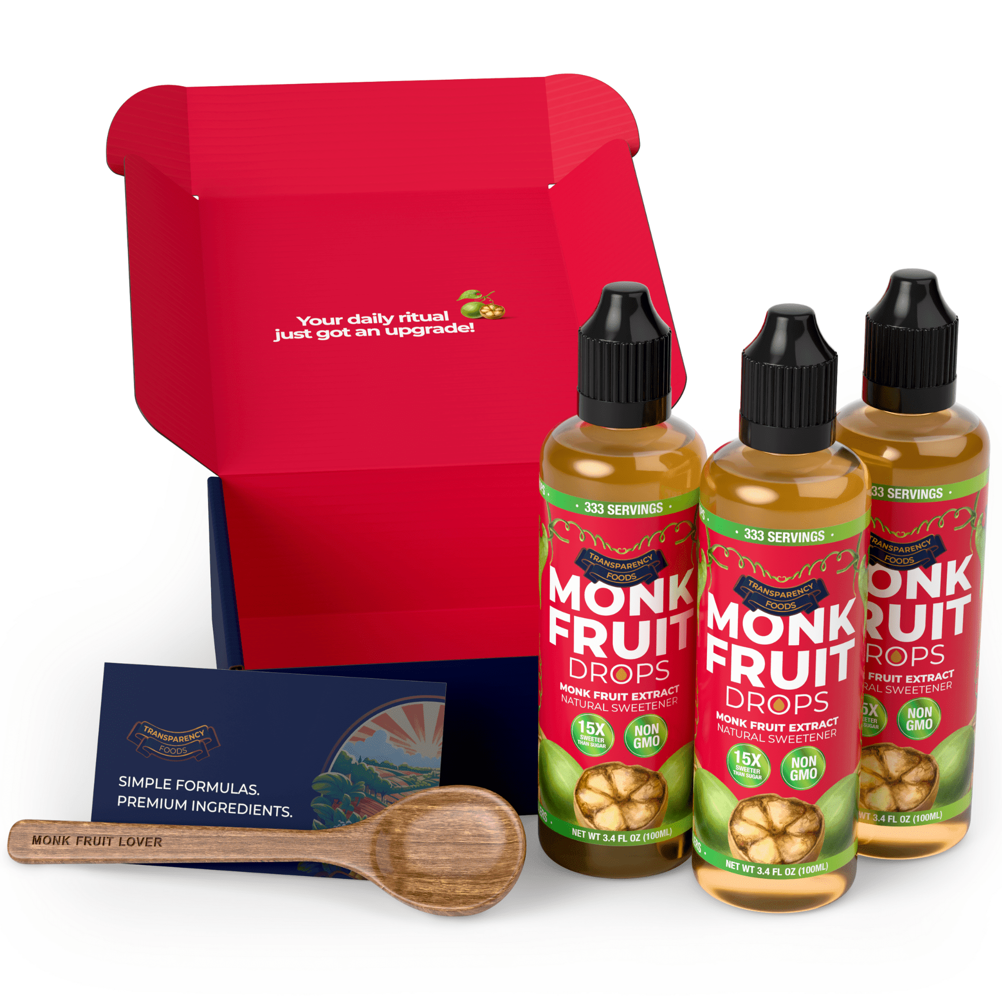 Monk Fruit Extract (6 Drops = 1 Tsp of Sugar) No Fillers - Liquid Monk ...