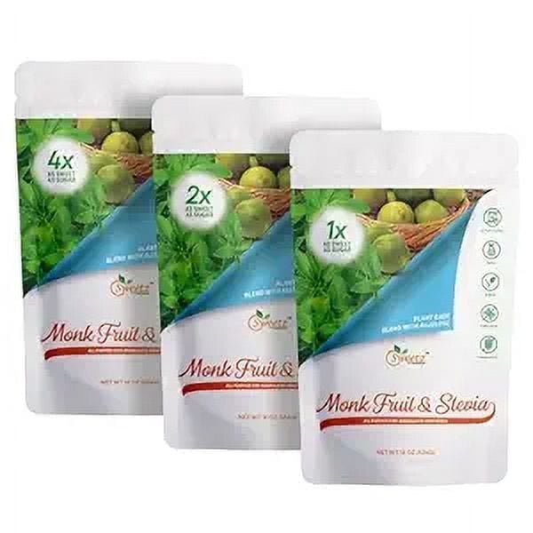 G-Sweetz Monk Fruit–Stevia & Allulose All Purpose Sweetener Multi-Pack-3: 1X, 2X, and 4X RSS ...