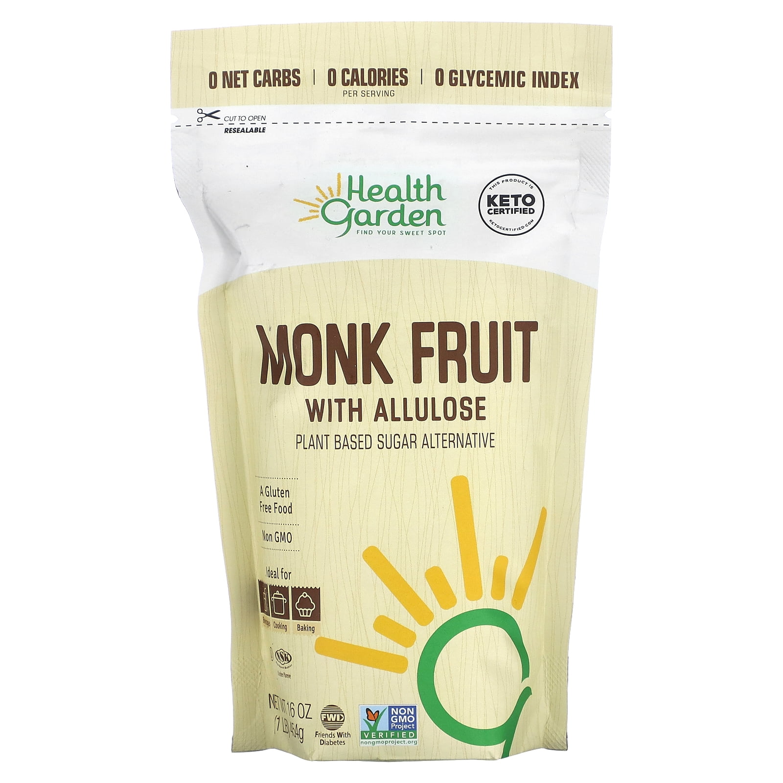 Monk Fruit with Allulose, 16 oz (454 g) - Walmart.com