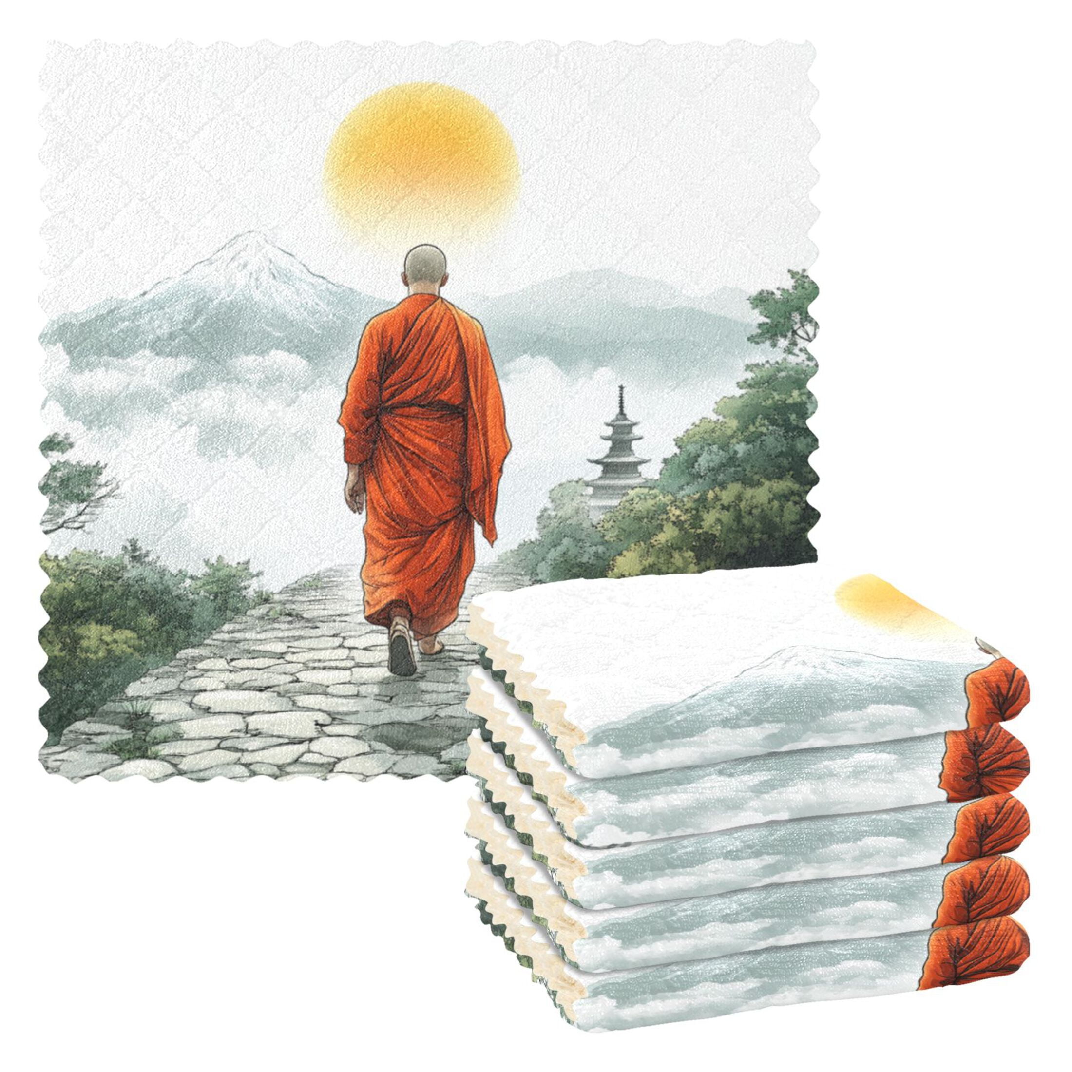 Monk Sunrise 6 Pack Kitchen Cleaning Cloths 11'' x 11'', Super ...