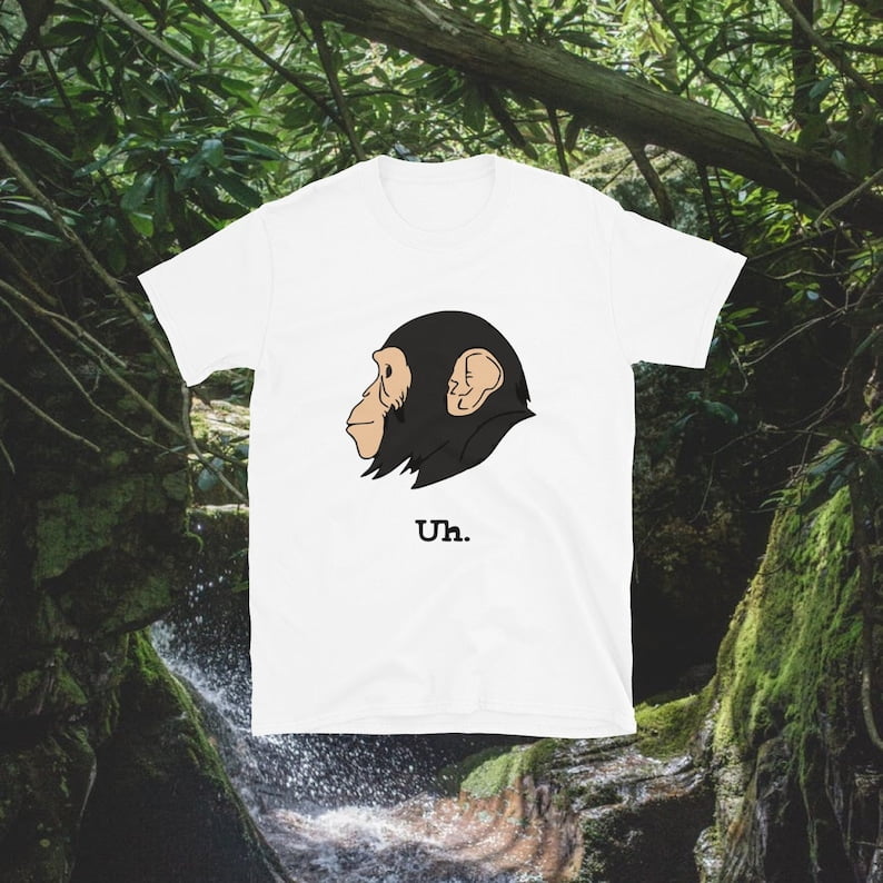 Monke Meme Uh Shirt - Graphic T-Shirt - Funny Monkey Meme - Wojak Monke ...