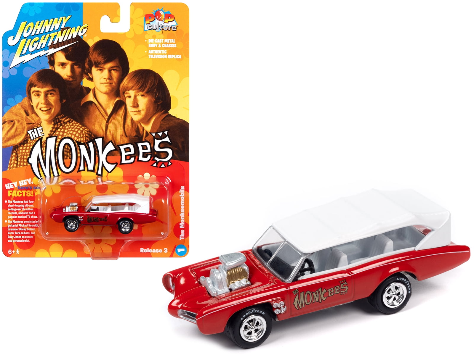 Johnny Lightning Toy Collectable: Monkeemobile Red and White "The ...