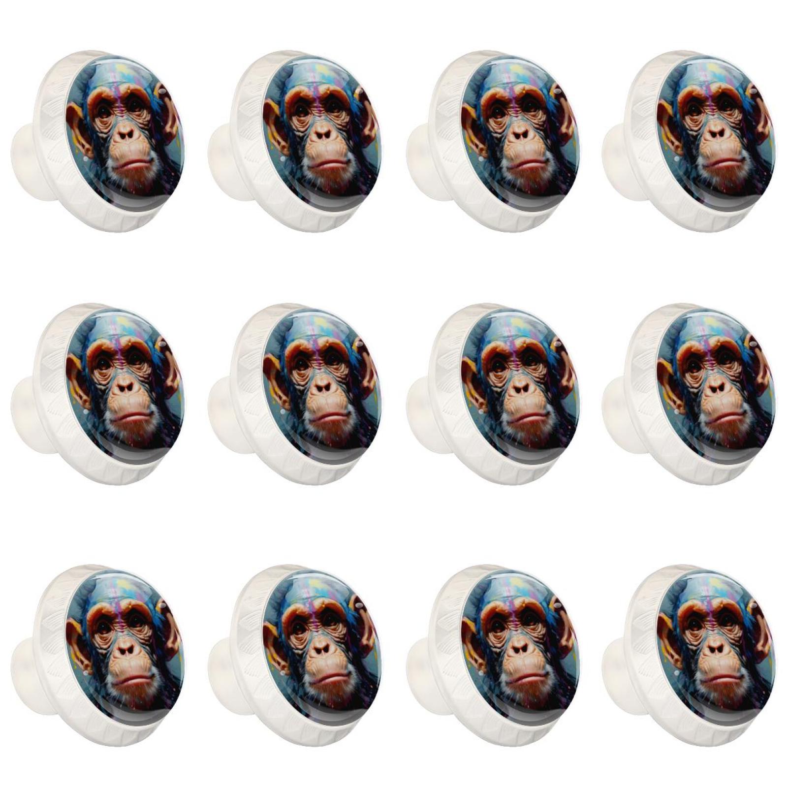 Monkey 12 Pcs White Round Drawer Pulls with Screws,ABS and Glass ...
