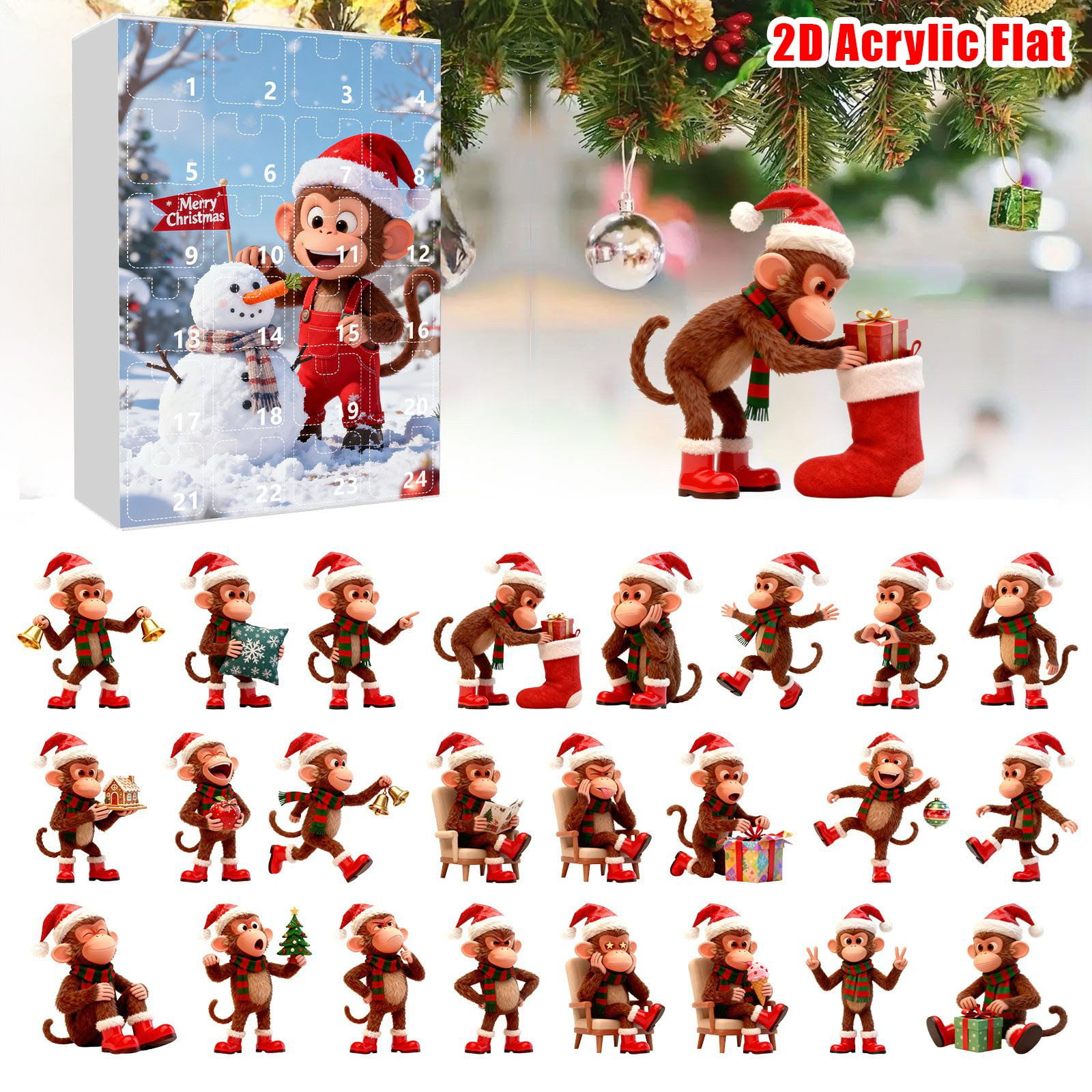 Monkey Advent Calendar 2025, Monkey Christmas Advent Calendar, 24 Days ...